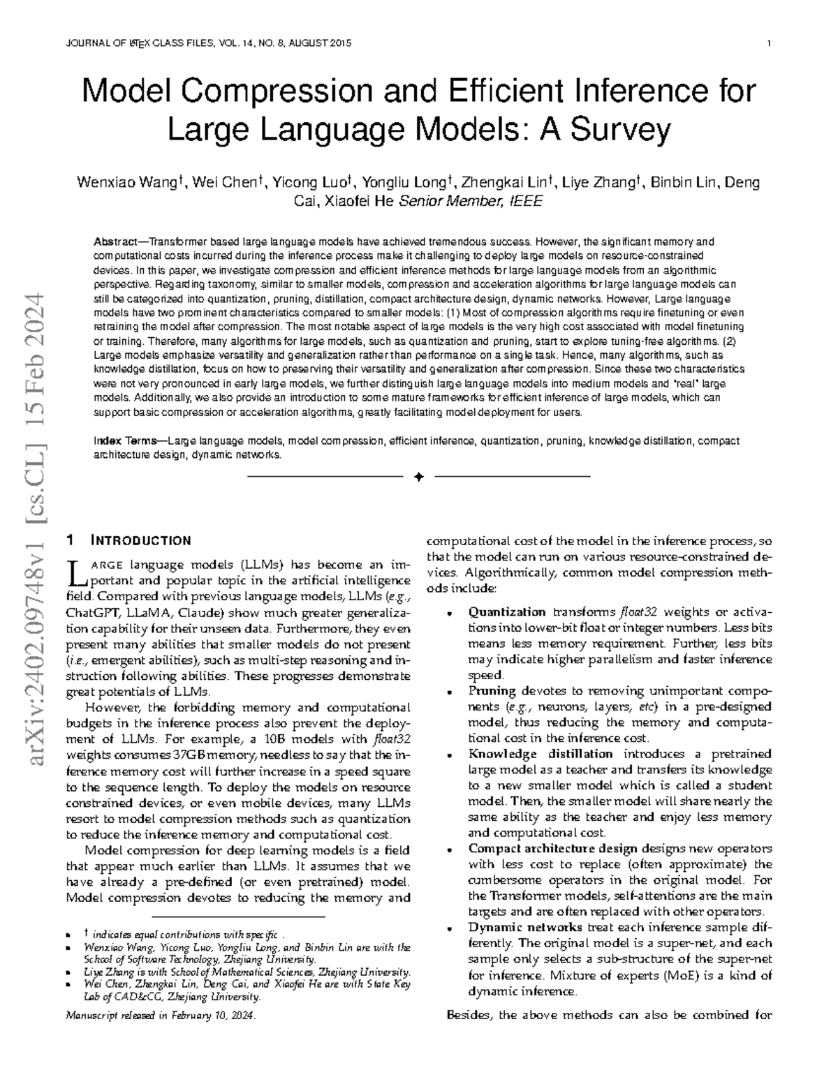 Model Compression & Efficient Inference for Large Language Models - Studocu
