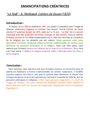 Rimbaud,Première Soirée - Lecture Linéaire n°5 : Intro : poème Première ...