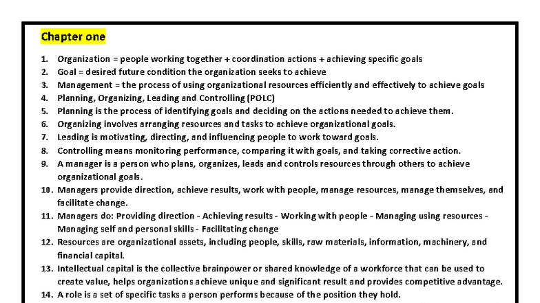 Management Midterm Summary: Key Concepts and Theories - Studocu