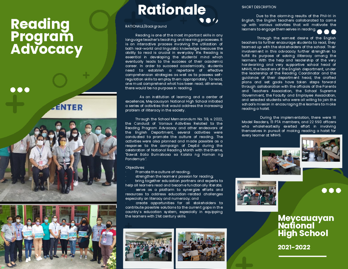 Reading Advocacy Program - Meycauayan National High School Initiatives ...