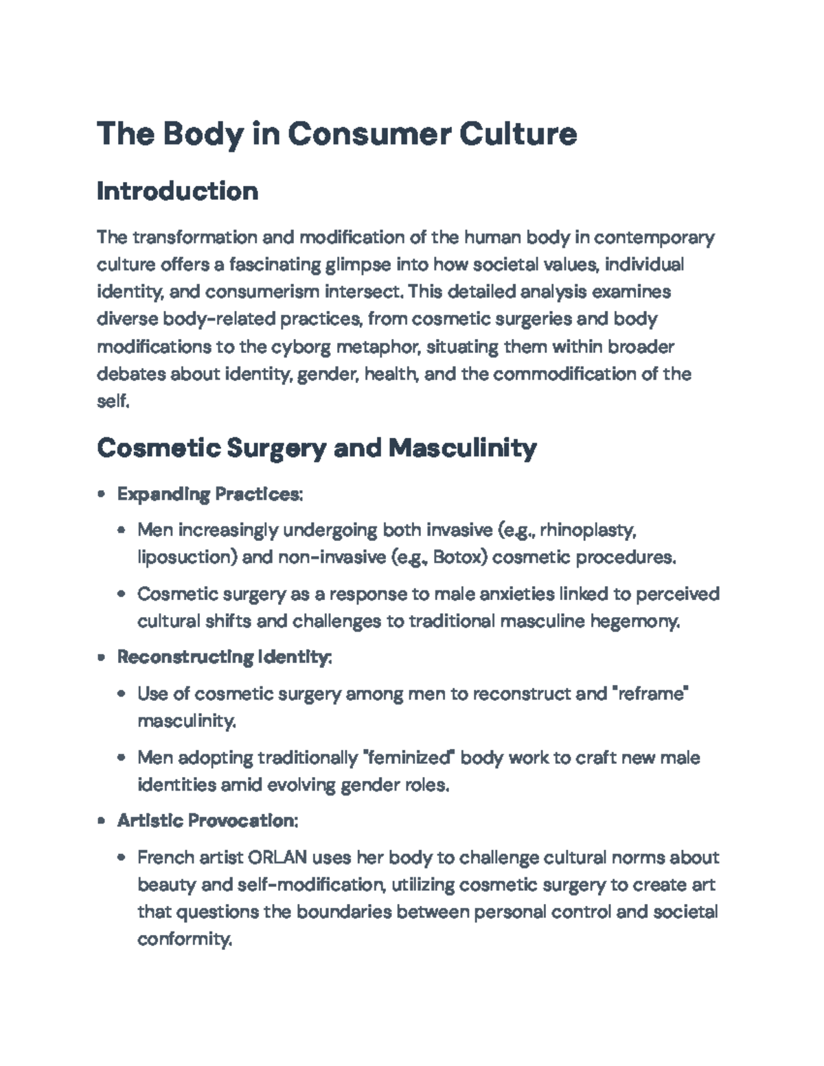 The Body in Consumer Culture: Identity & Modification Analysis (CC 101 ...