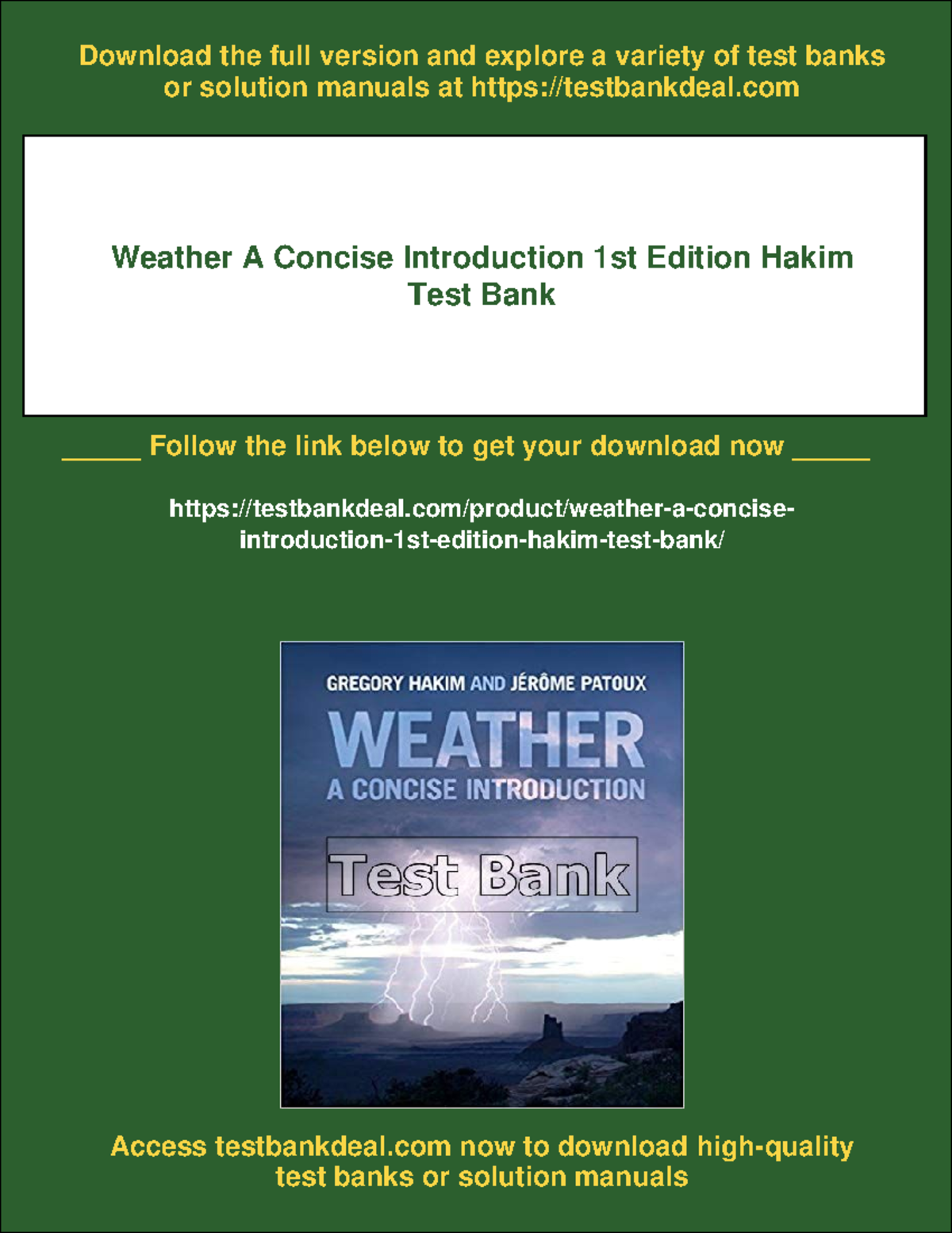 10120 - Weather a concise introduction 1st edition hakim test bank can ...