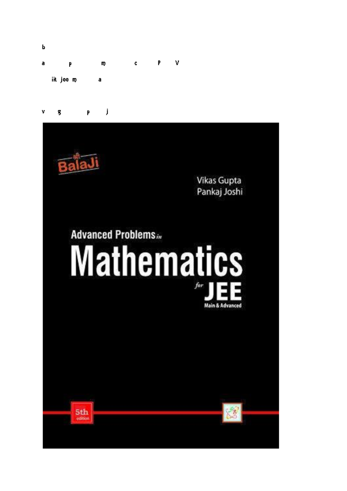 Advanced Problems in Mathematics for JEE (Main & Advanced) (chapter 10 ...
