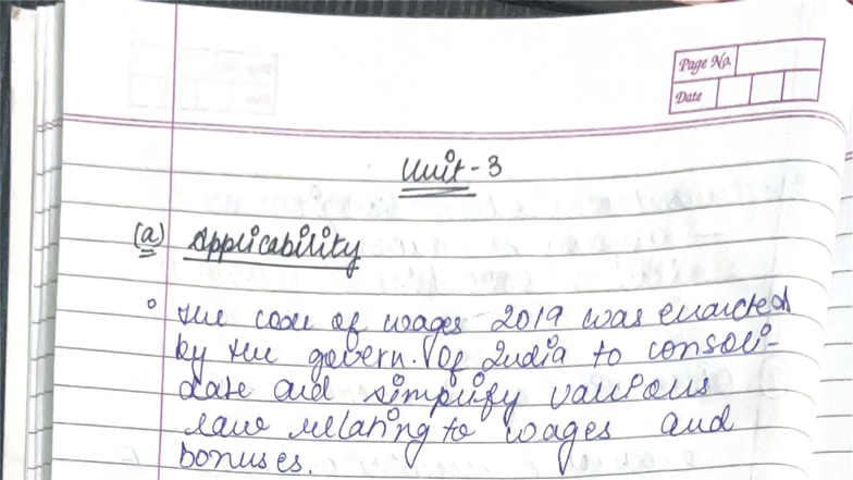 Unit 3 Labour Law Part 1: Code of Wages 2019 Overview and Key ...