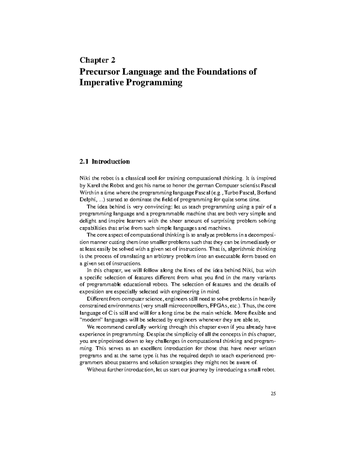 Precursor Language 0: Foundations of Imperative Prog. & Robot Control ...