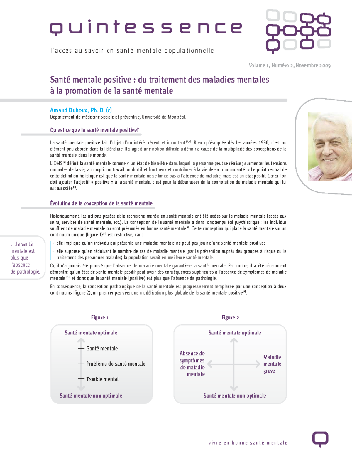 Santé Mentale Positive : Évolution et Perspectives - Volume 1, Numéro 2 - Studocu