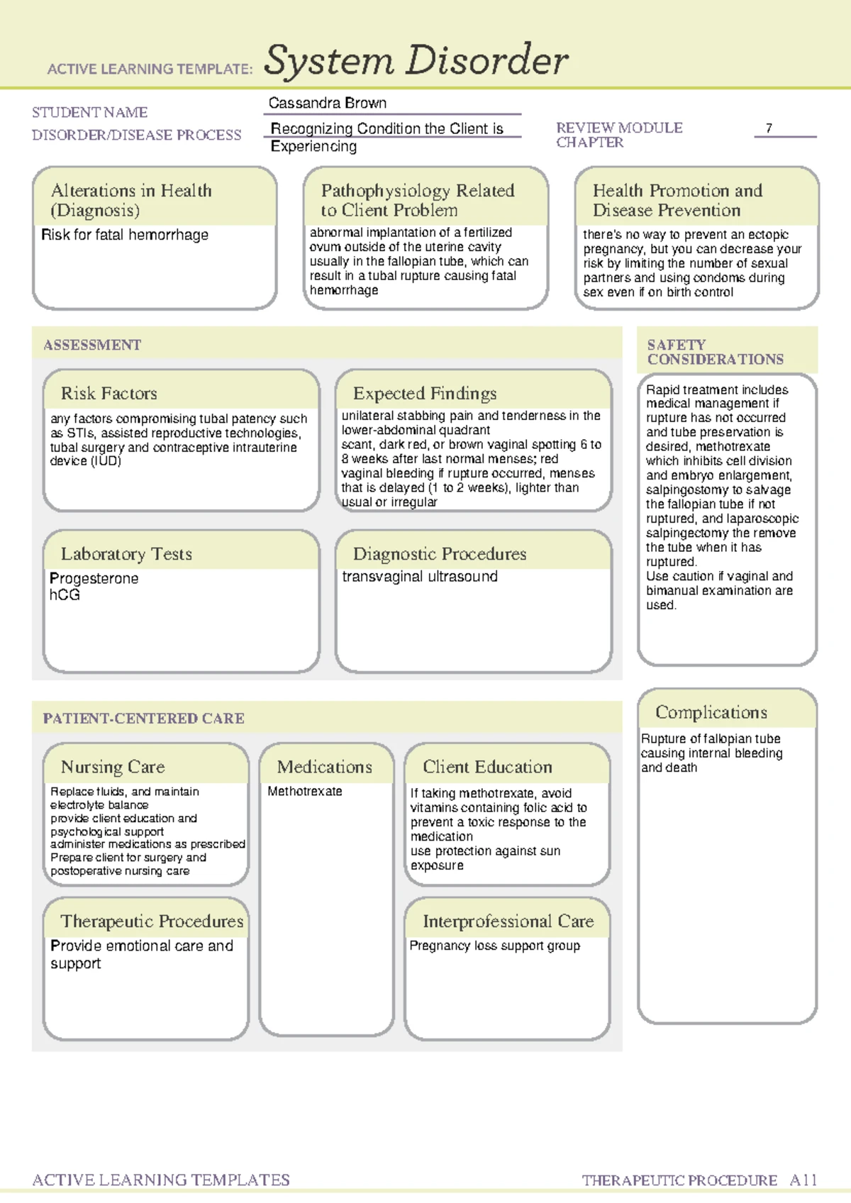 Analyzing Priority Findings to Address - STUDENT NAME DISORDER/DISEASE ...