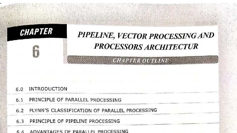 CA 6: Pipeline, Vector Processing, and Processor Architecture Overview ...