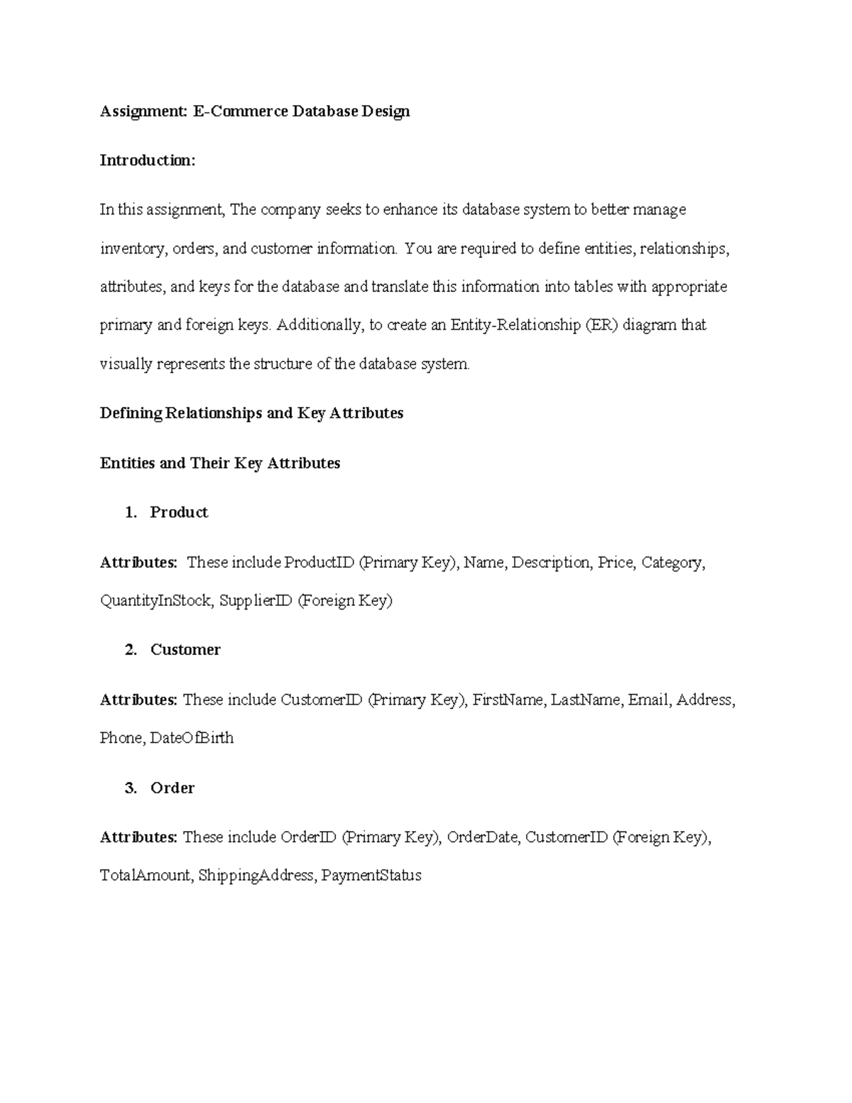 Database 1 - Assignment: Introduction to database design and ER ...