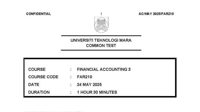 Ctfar 210 Q - Financial Accounting 3 Common Test Questions - Studocu
