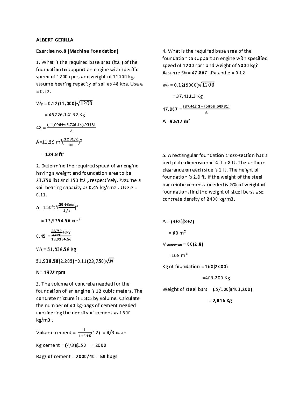 Machine Foundation Exercise 8 - Course Code 489328895 - Studocu