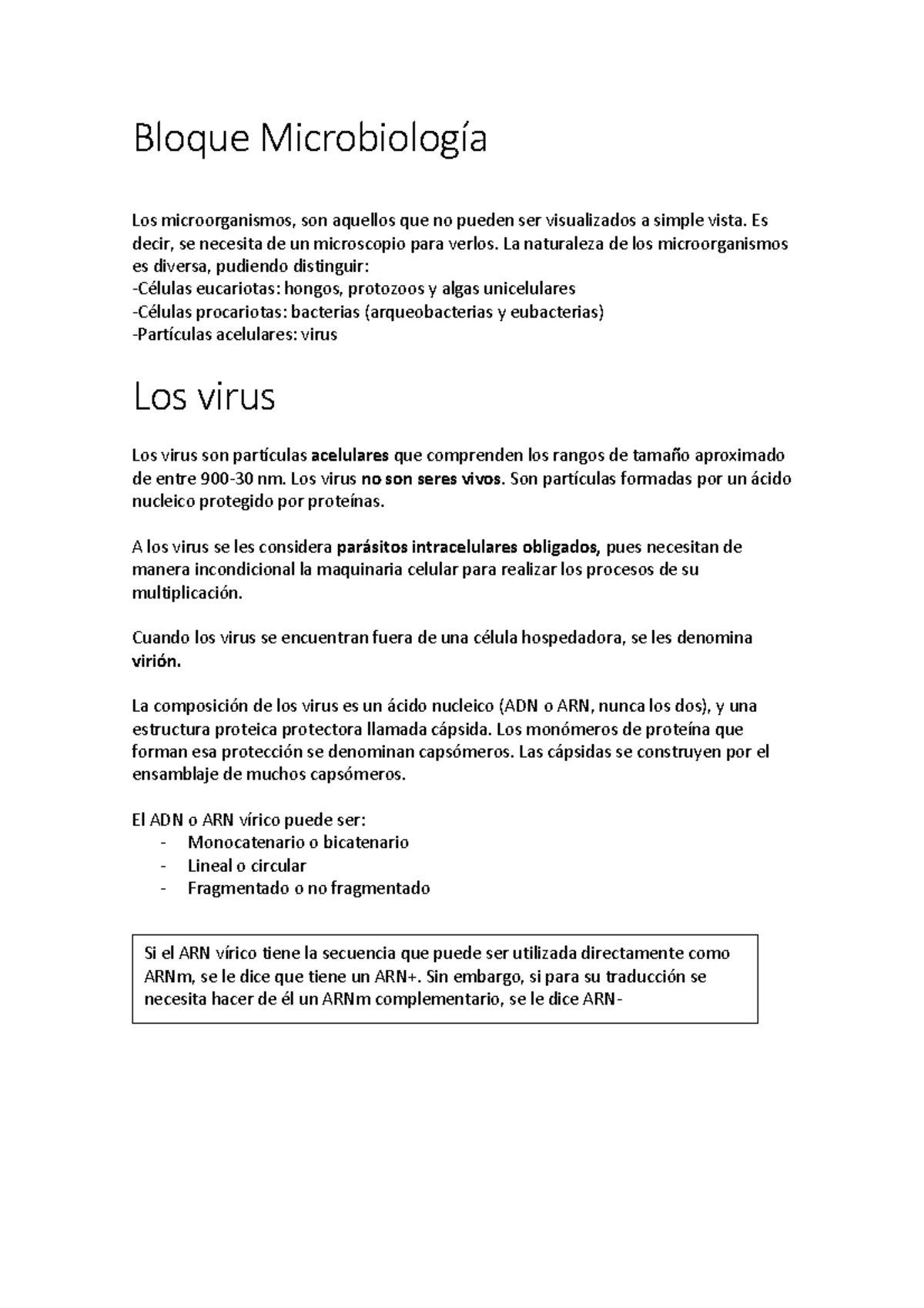 Bloque Microbiología I: Introducción a los Microorganismos y Virus ...
