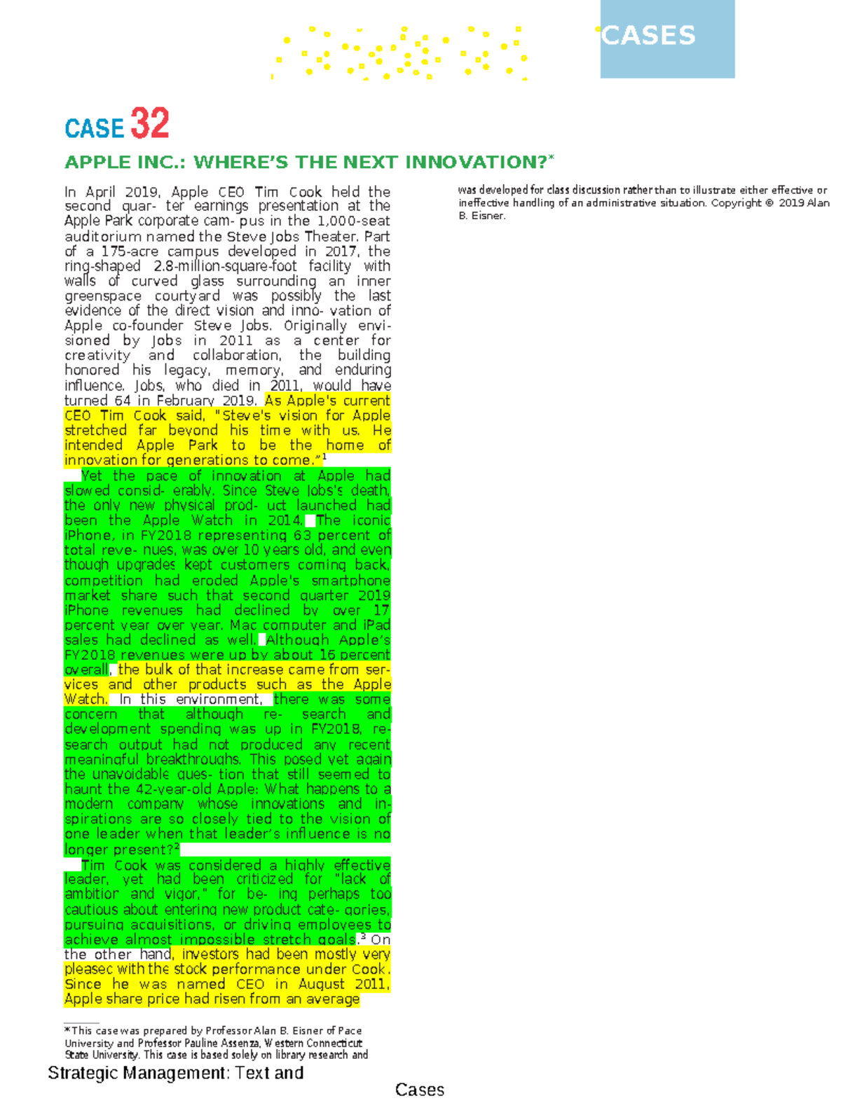Strategic Management Case Study: Apple Inc. C252 - Innovation Quest ...