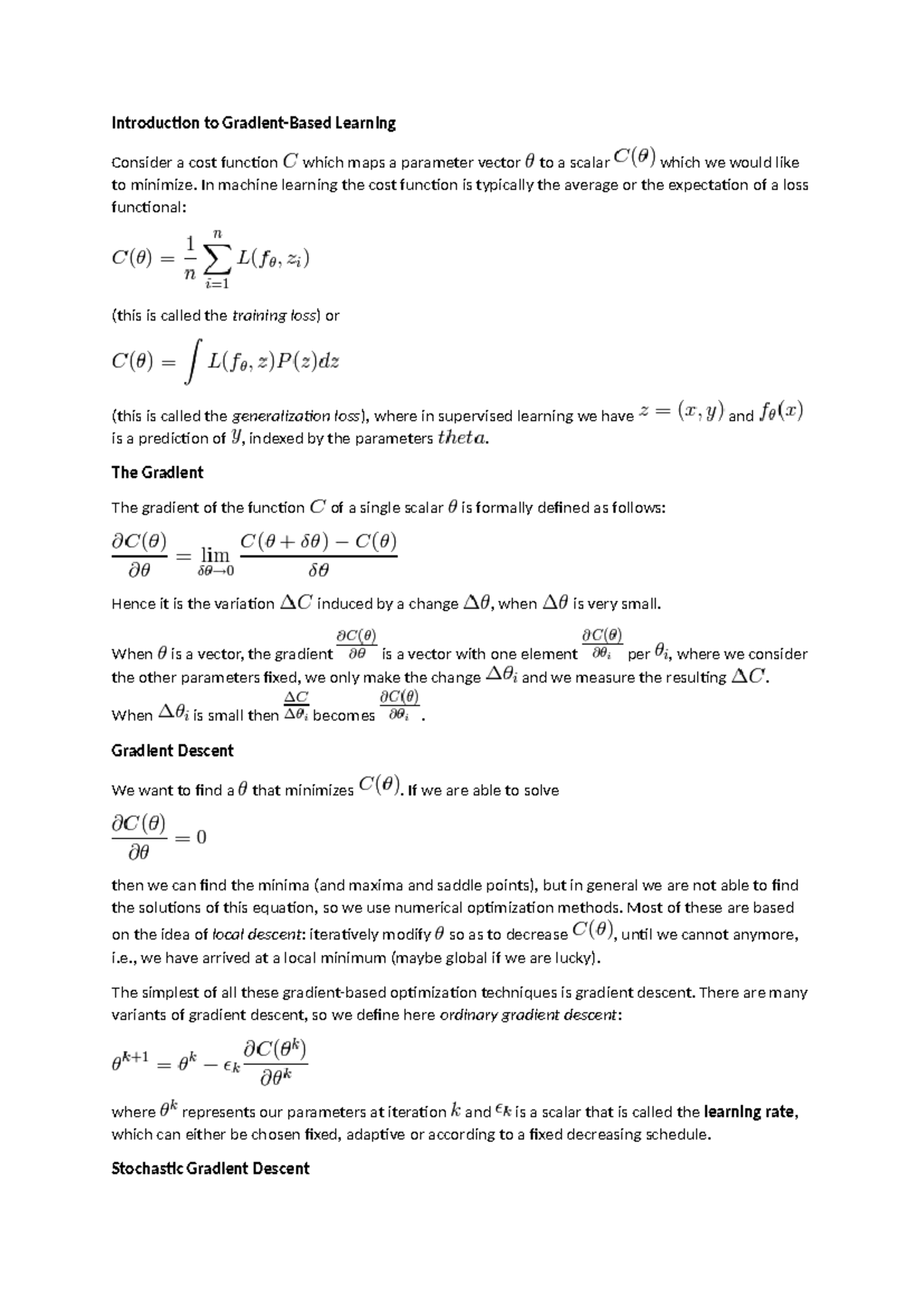 Introduction to Gradient Descent and Optimization Techniques - Studocu