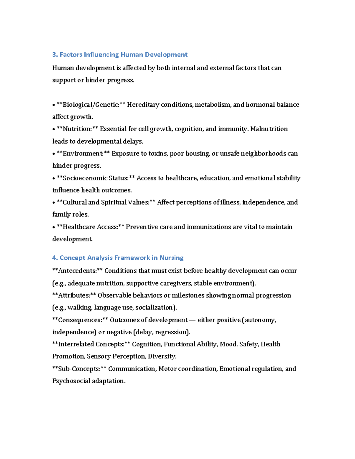 Human Development Nursing Study Guide (NURS 2-3) - Studocu