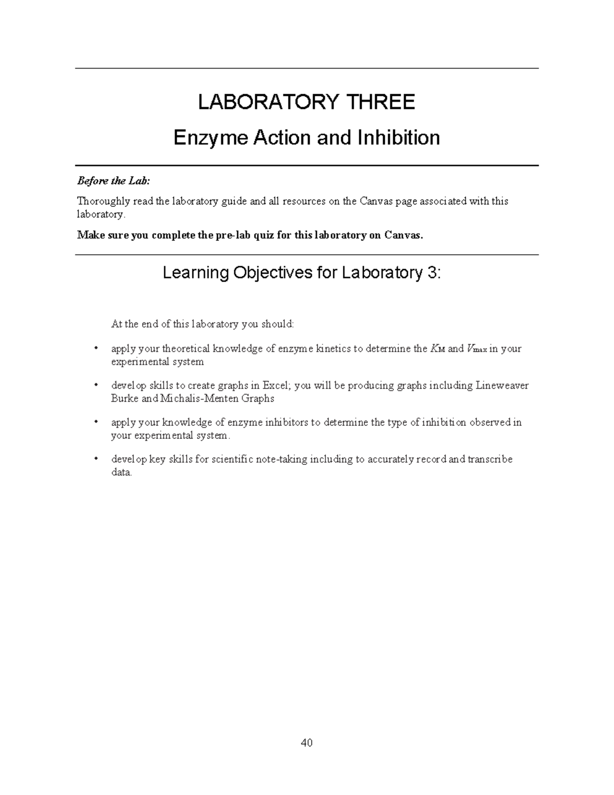 LAB 3: Enzyme Action and Inhibition - BIOSCI 106 Lab Guide - Studocu