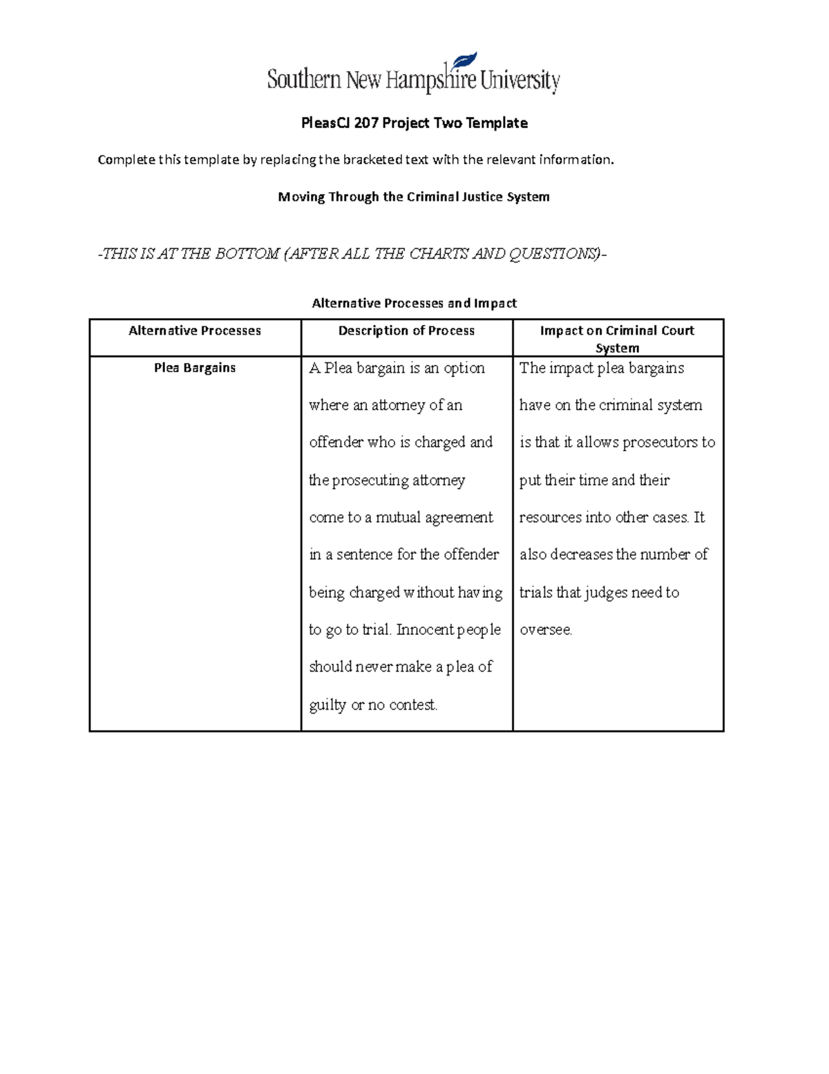 CJ 207 Project Two: Navigating the Criminal Justice System - Studocu