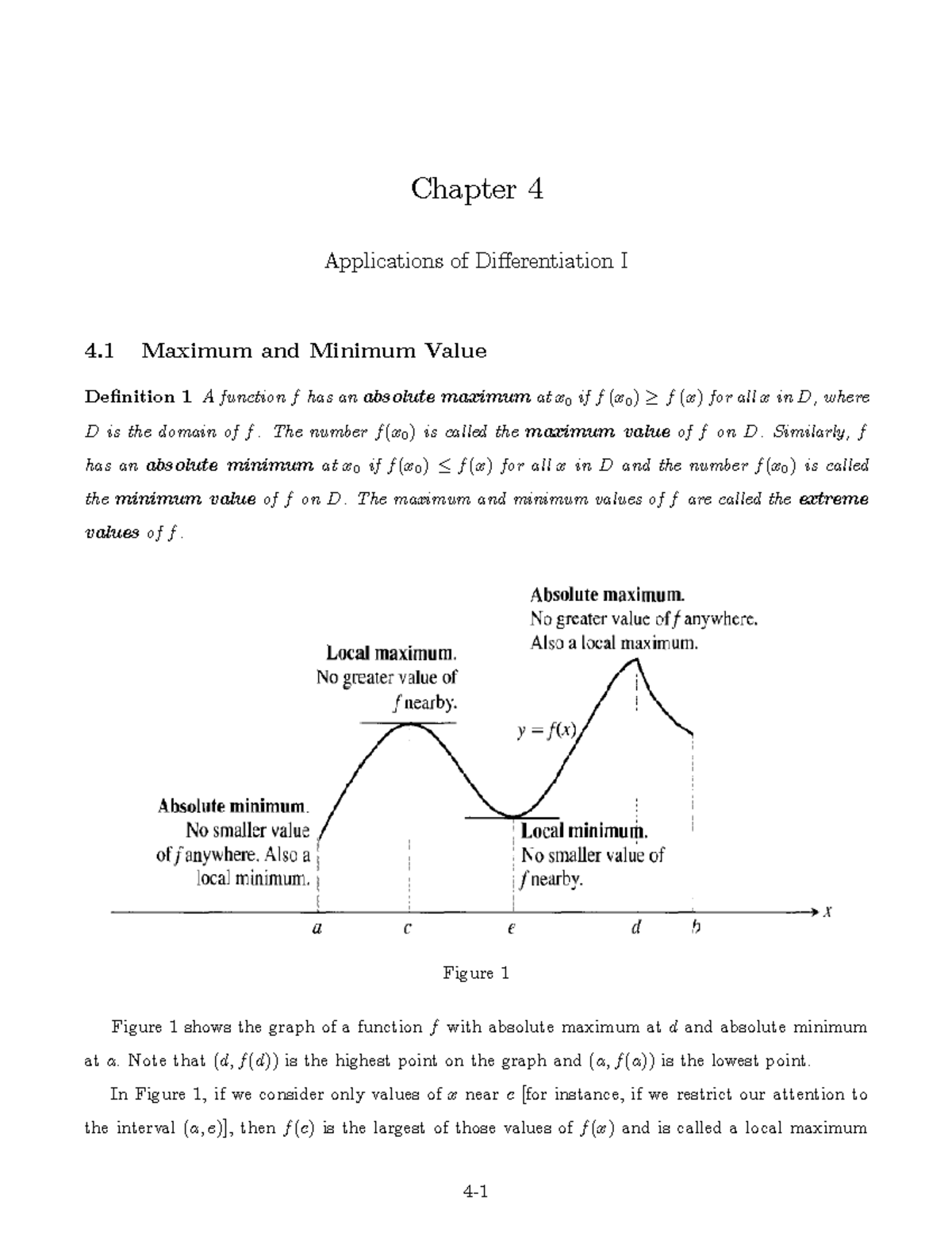 CC2030 Mathematics Chapter 4: Applications of Differentiation I - Max ...