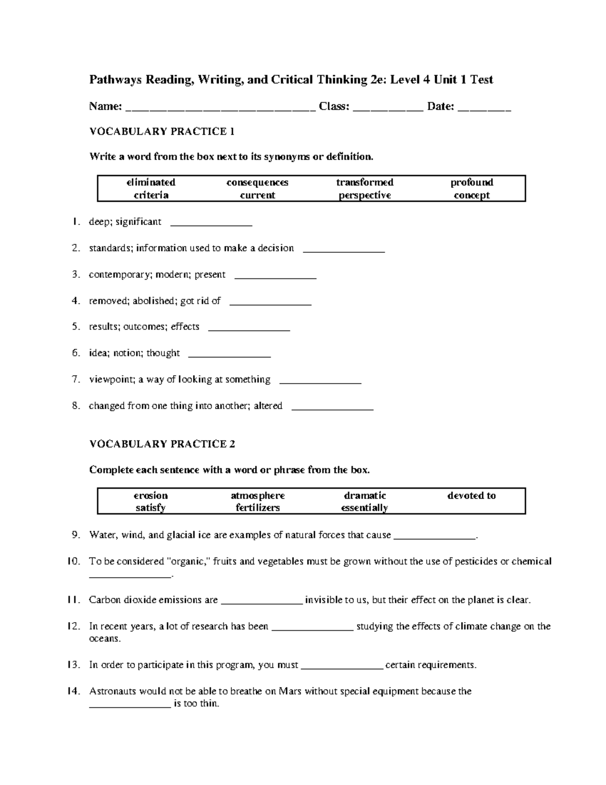 HW-Week 1-OCT 17 - Vocabulary Practice & Reading Review - Studocu