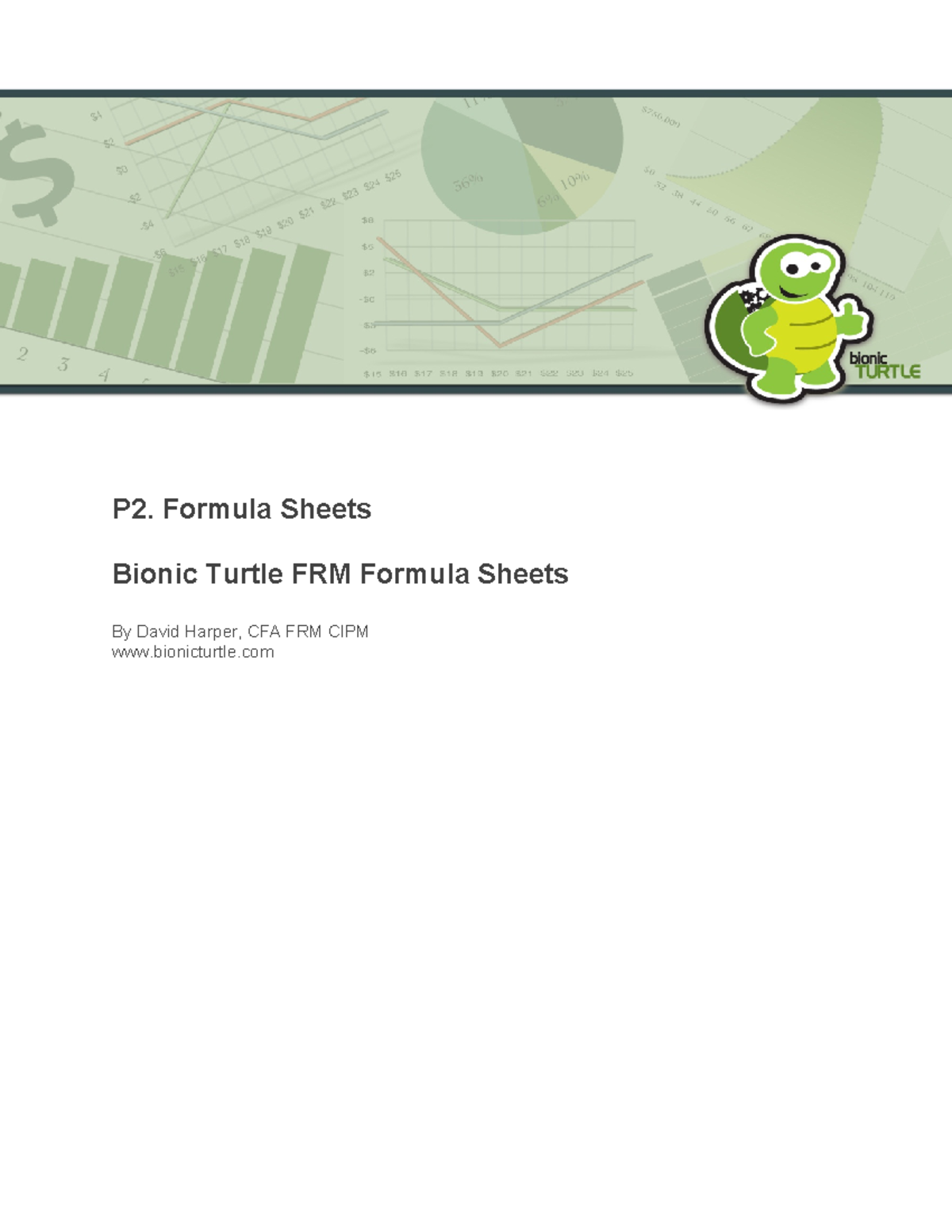 Formula Sheet P2 v3 - Financial Risk Management Concepts - Studocu