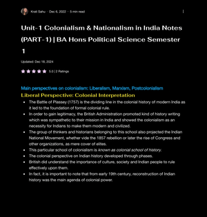 CGP SOL notes - COMPARATIVE GOVERNMENT AND POLITICS B. (PROGRAMME ...