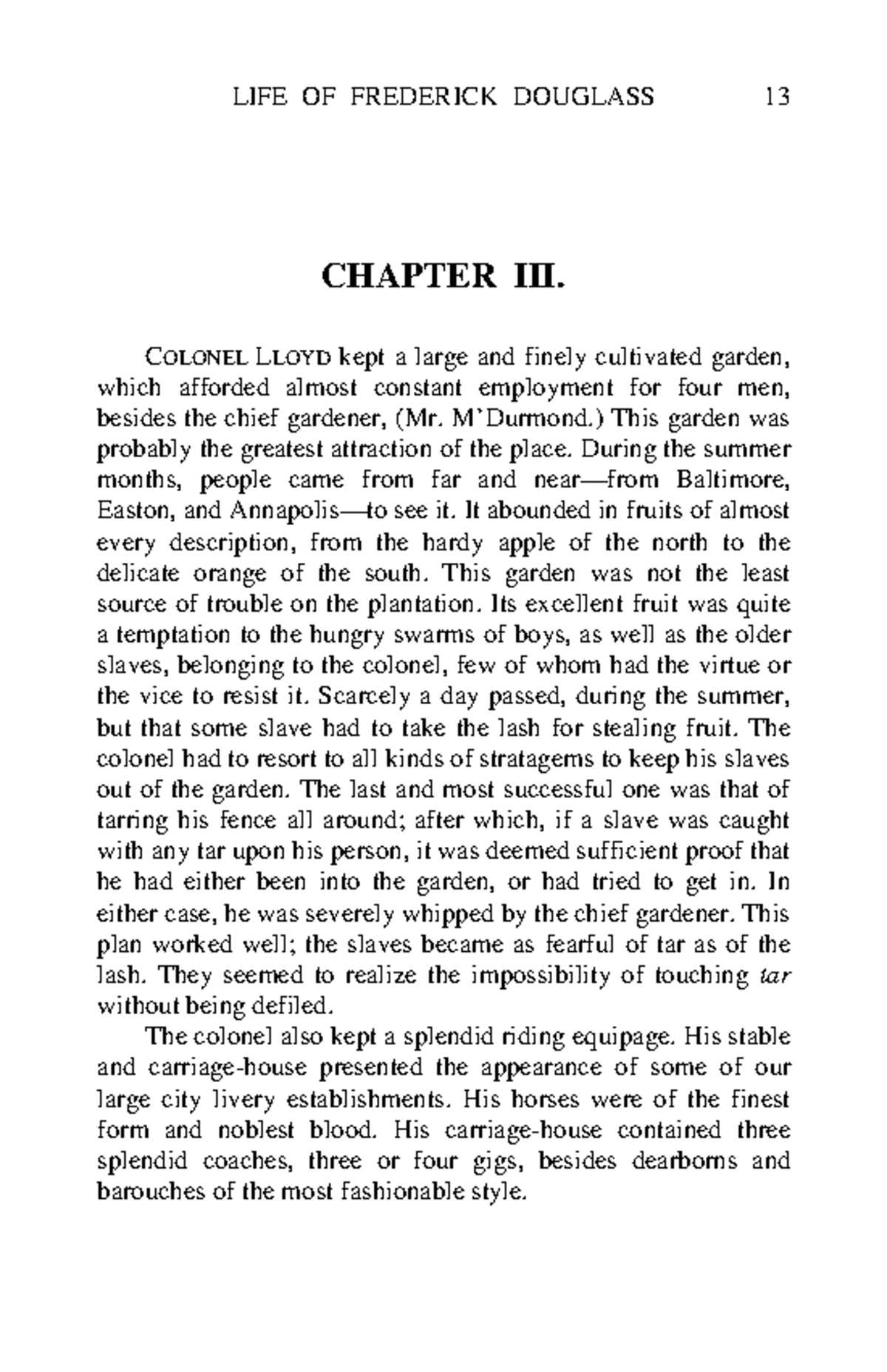Narrative of the Life of Frederick Douglass: Chapter 3 Insights - Studocu