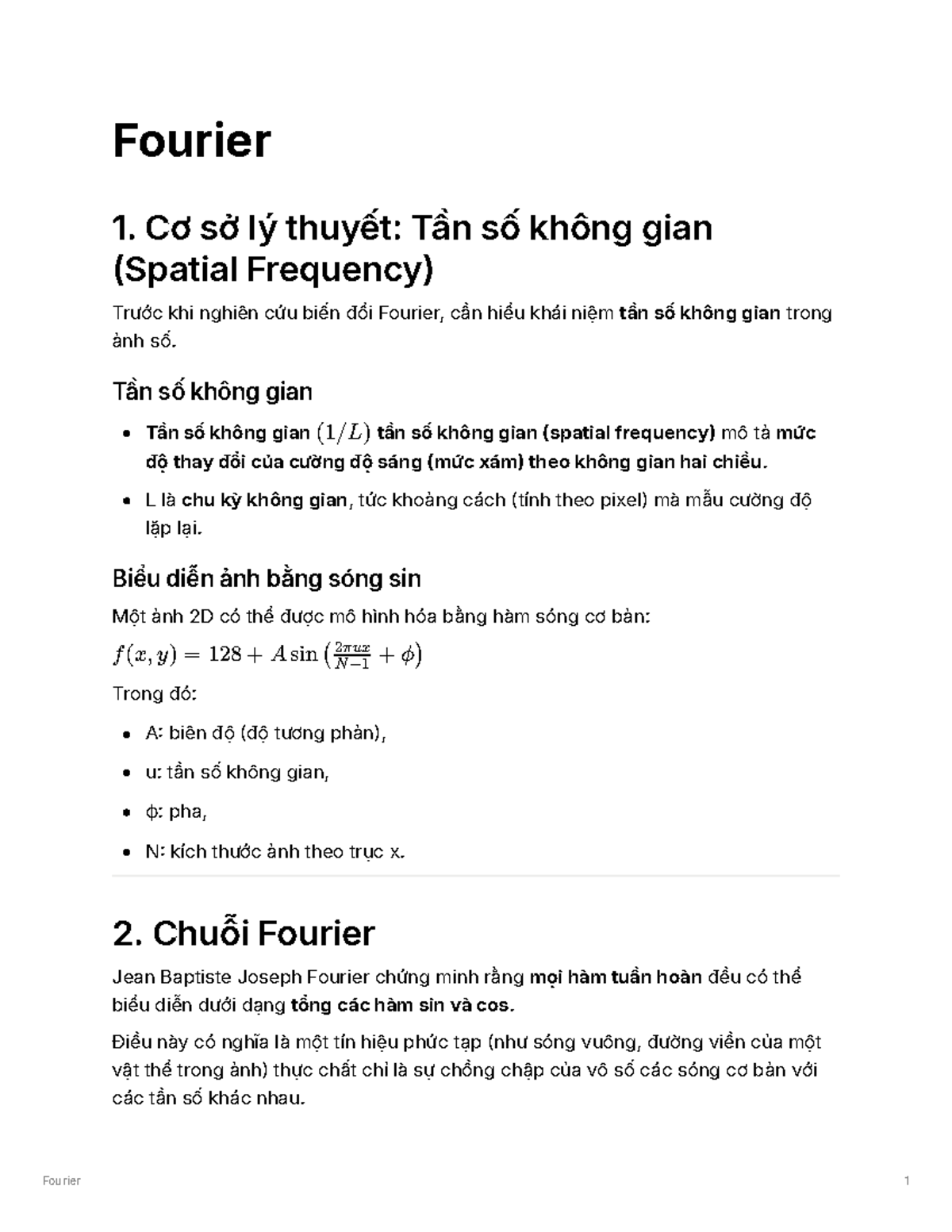 E71810: Fourier Transform and Spatial Frequency Concepts - Studocu