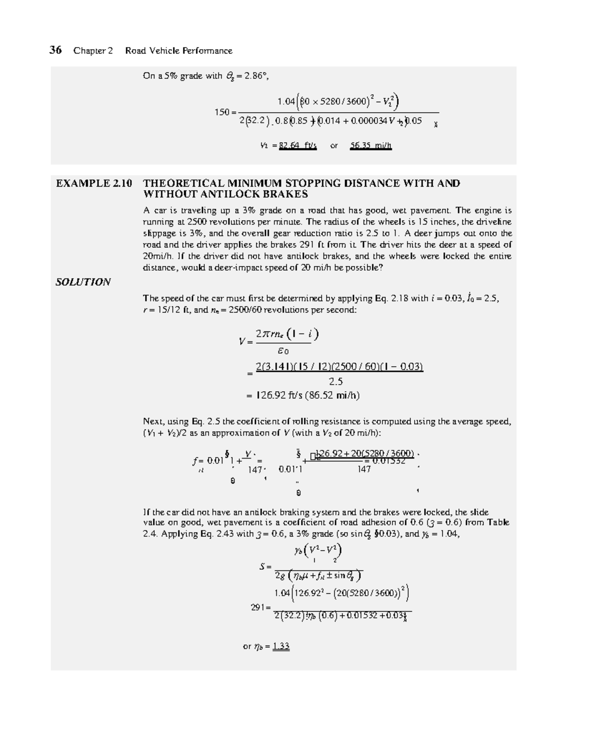 Lecture Notes HETA 4: Road Vehicle Performance & Braking Principles ...
