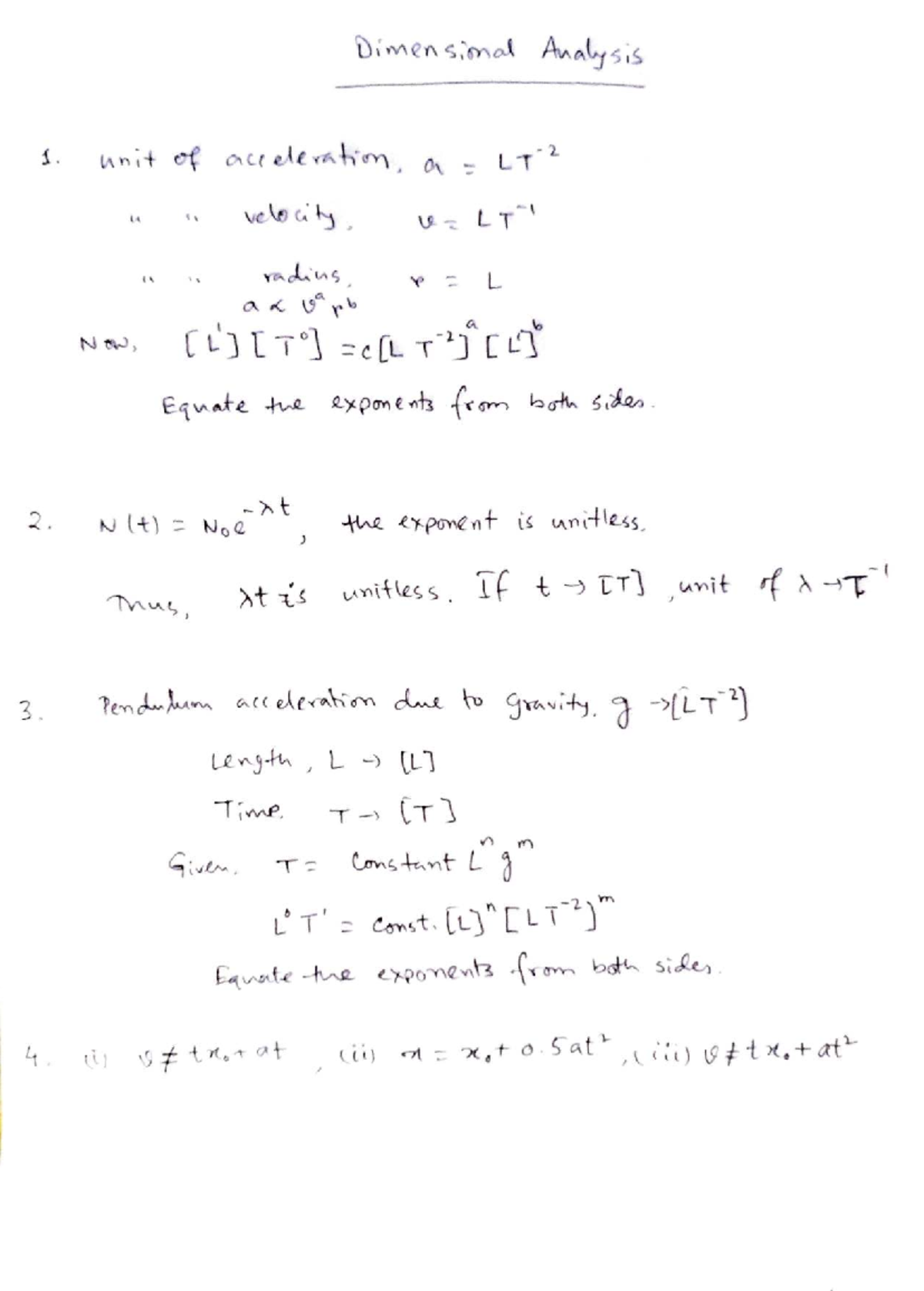 Dimensional Analysis and Vector Components - Physics 2 LT2 - Studocu