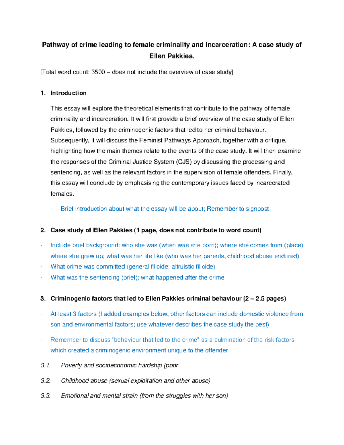 Stucture TO Follow FOR Essay ( Student'S Preference) - Pathway of crime ...
