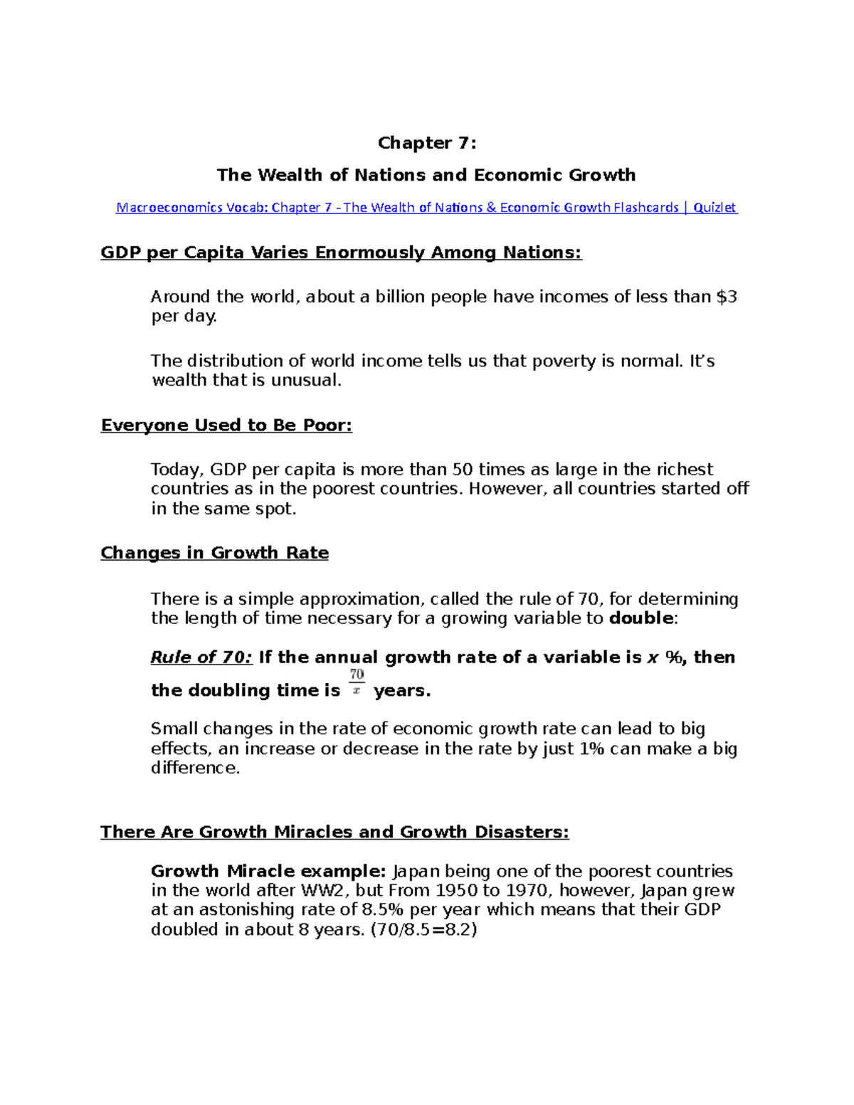 Econ 101 Final Exam Review: The Wealth of Nations & Economic Growth ...