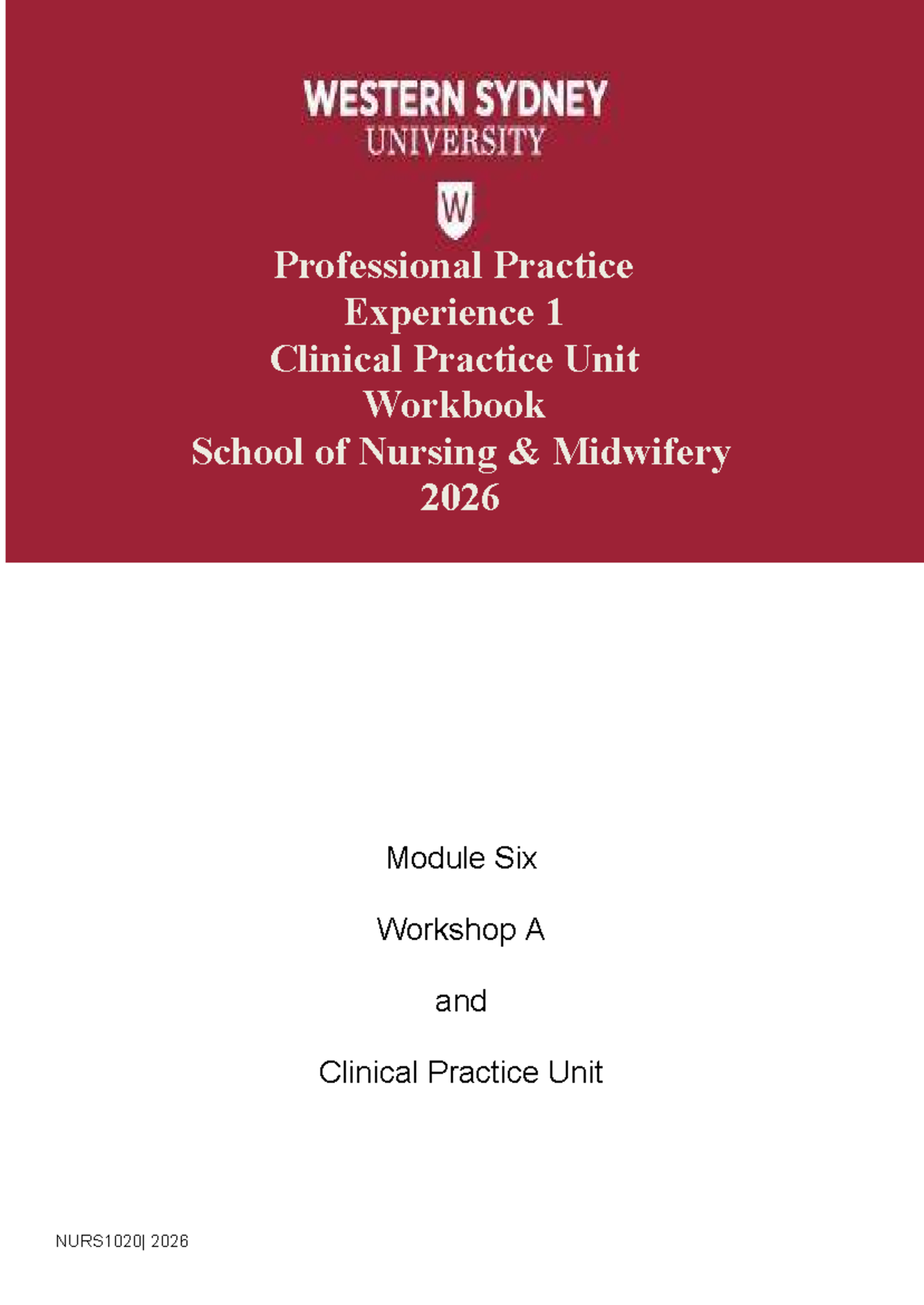 PPE1 2026 Module 6: Neurological & Pain Assessment Workbook - Studocu