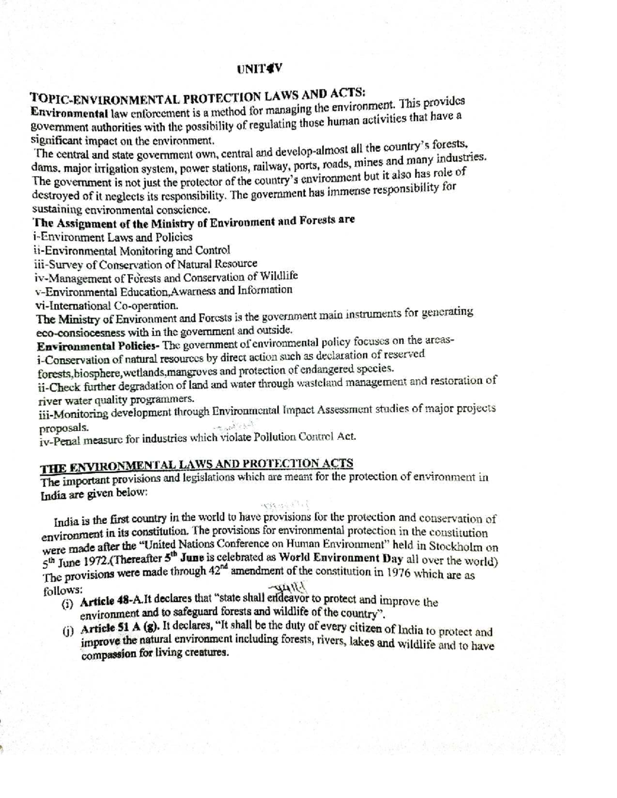 ENVIRONMENTAL PROTECTION LAWS & ACTS: A Comprehensive Overview - Studocu