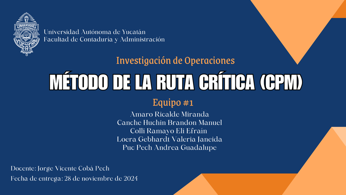 Método de la Ruta Crítica (CPM) - Investigación de Operaciones - Studocu