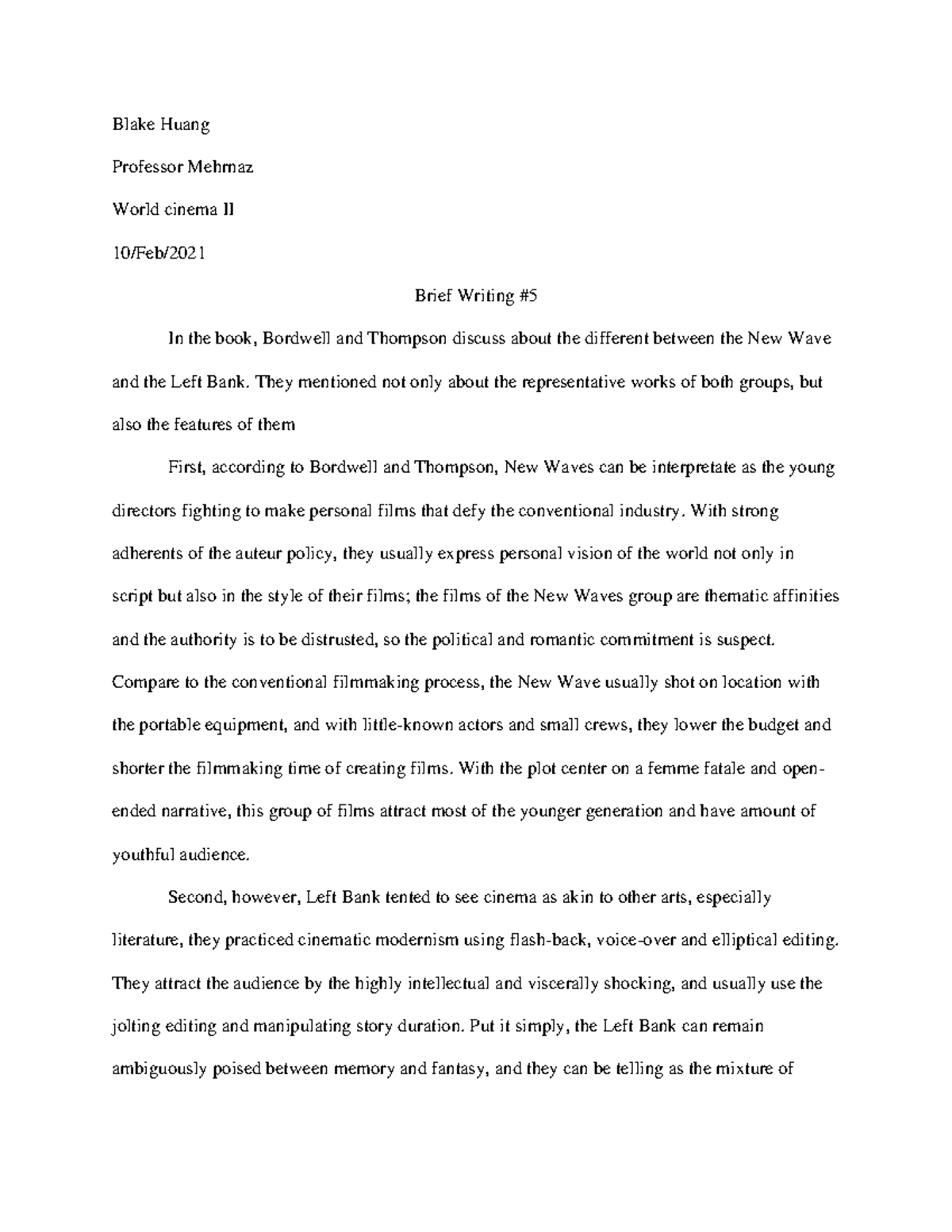 New Wave and Left Bank film of French cinema during the 1950-1960s ...