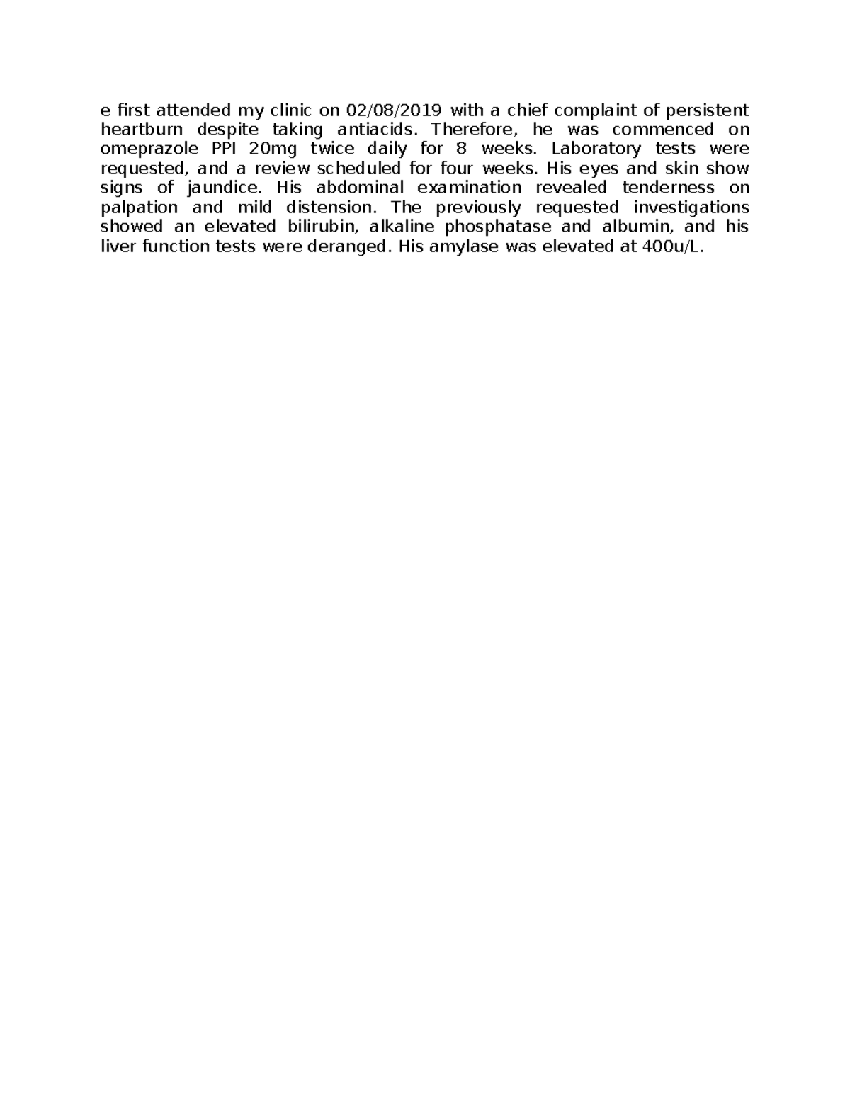 OET Writing 3dedakjsdnaksjn - e first attended my clinic on 02/08/2019 ...