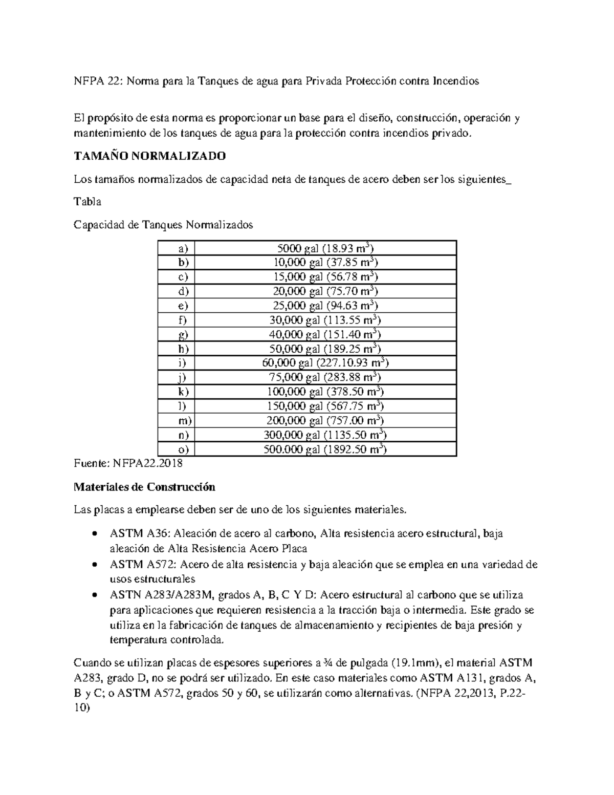 Normas NFPA 22 para Tanques de Agua en Protección Contra Incendios ...