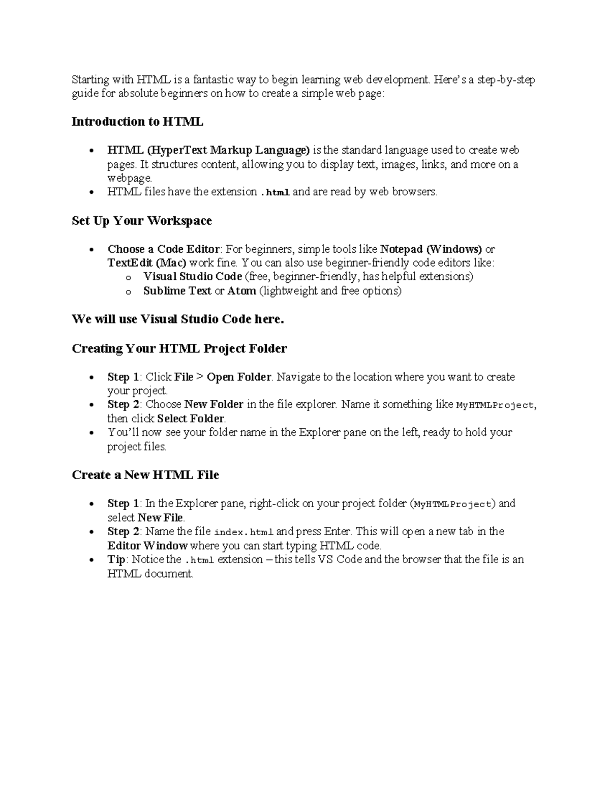 Lab 5 HTML - enjoy! - Starting with HTML is a fantastic way to begin ...