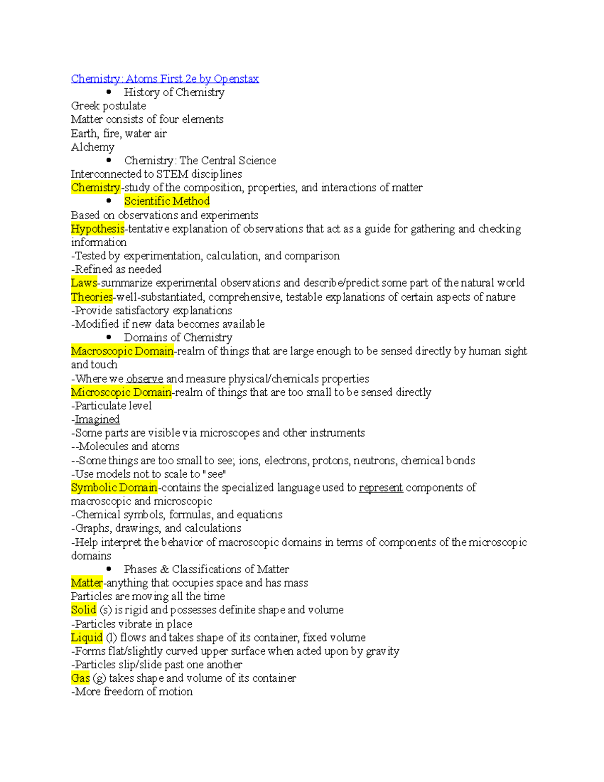 Chemistry Notes CH 1: Foundations and Key Concepts Explained - Studocu