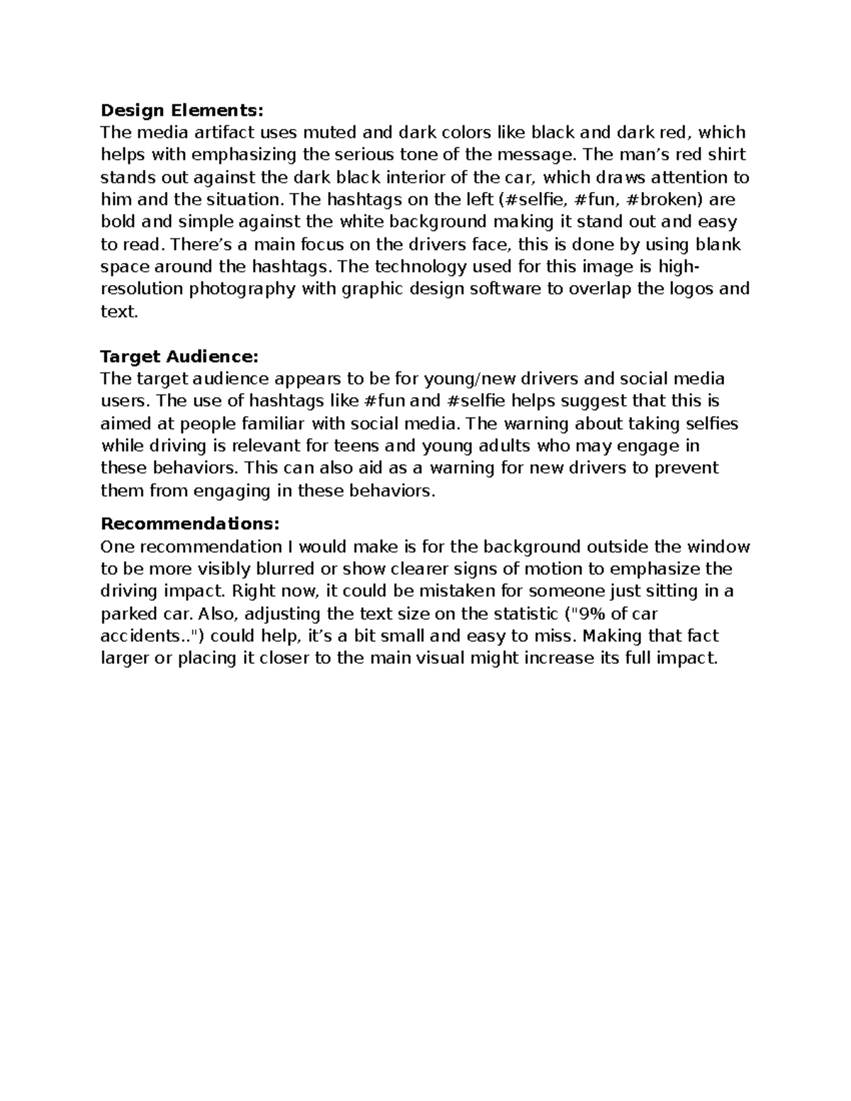 2-2 Journal: Analyzing Design Elements in Media Artifacts - Studocu