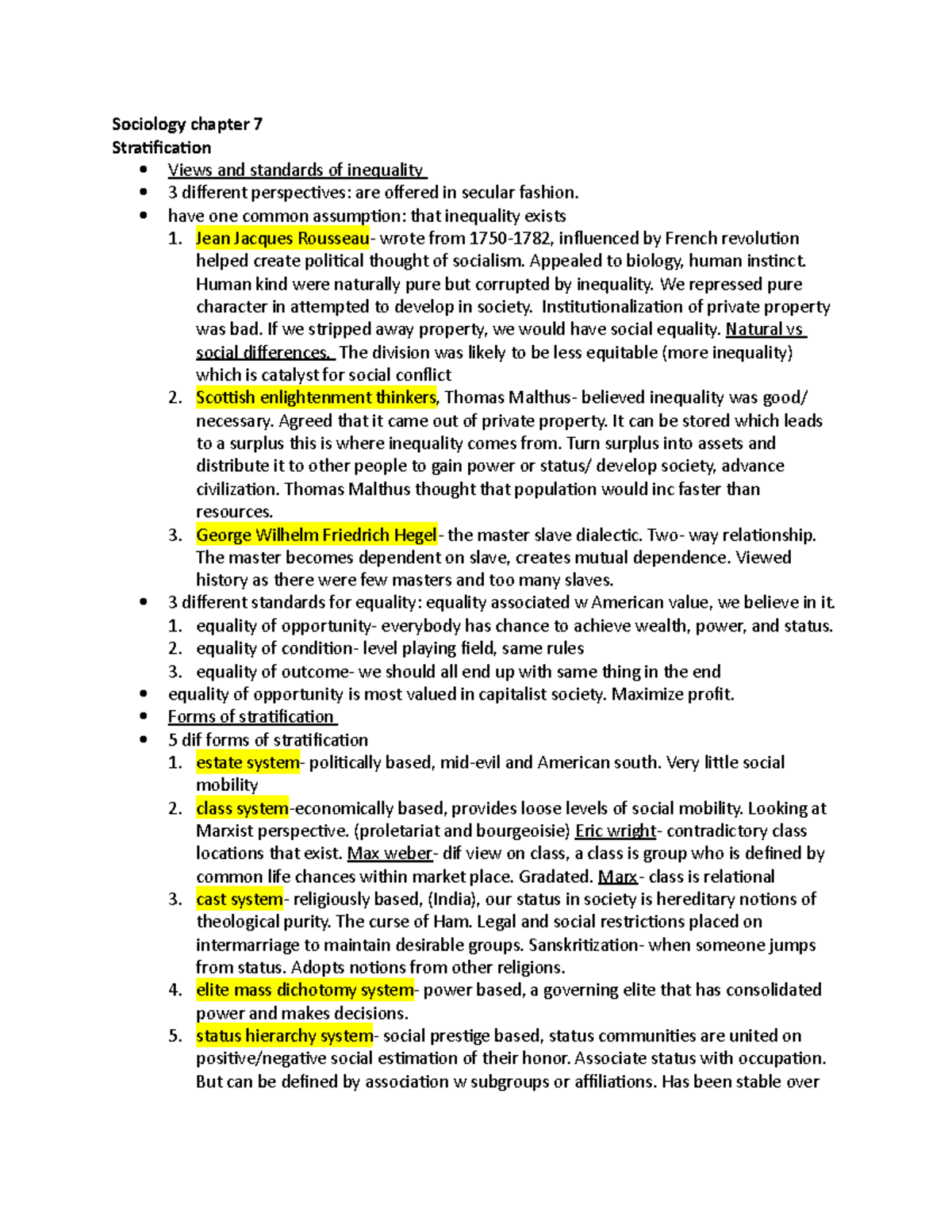 Sociology chapter 7 - Lecture notes lecture 7 - Sociology chapter 7 ...
