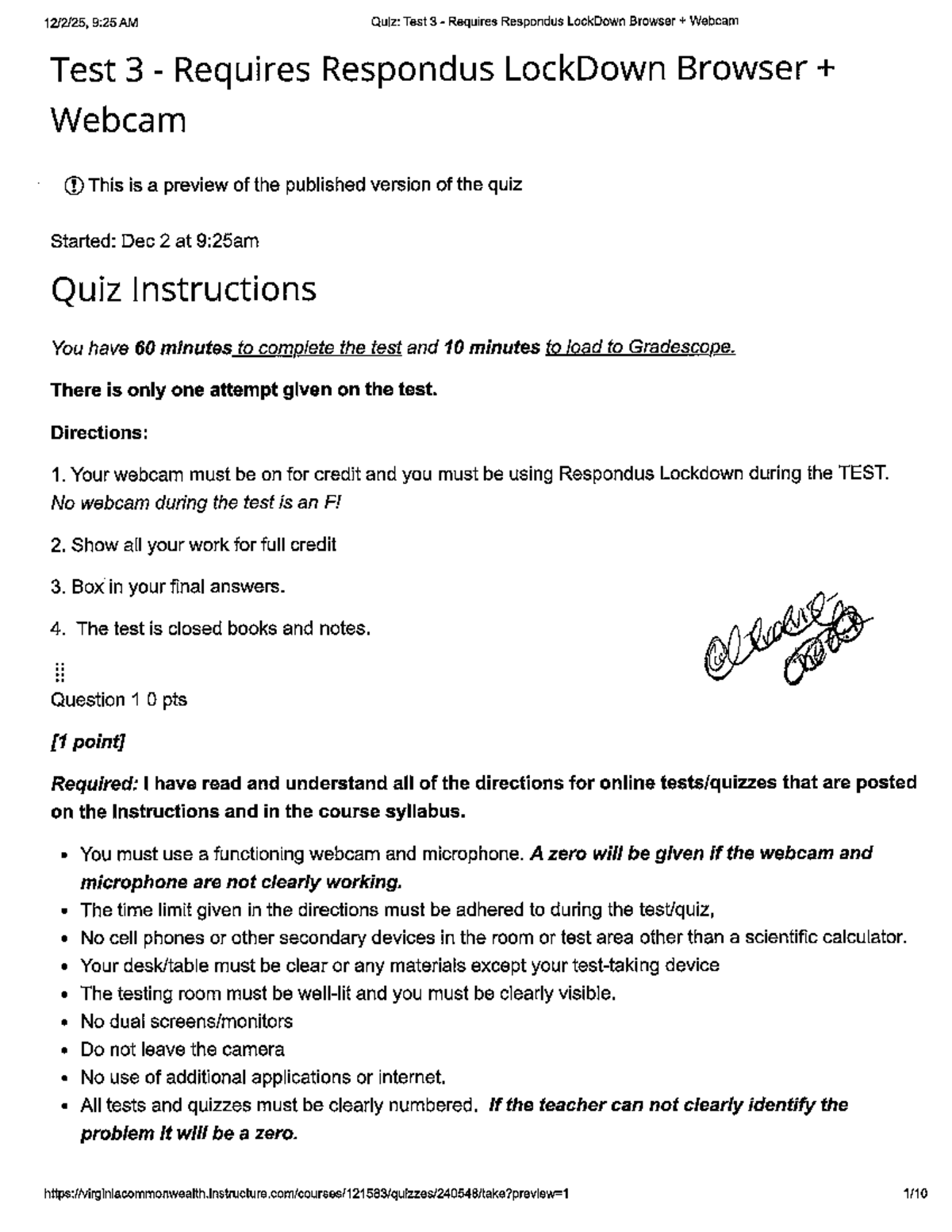 Quiz: Test 3 - Respondus LockDown Browser Required - Studocu