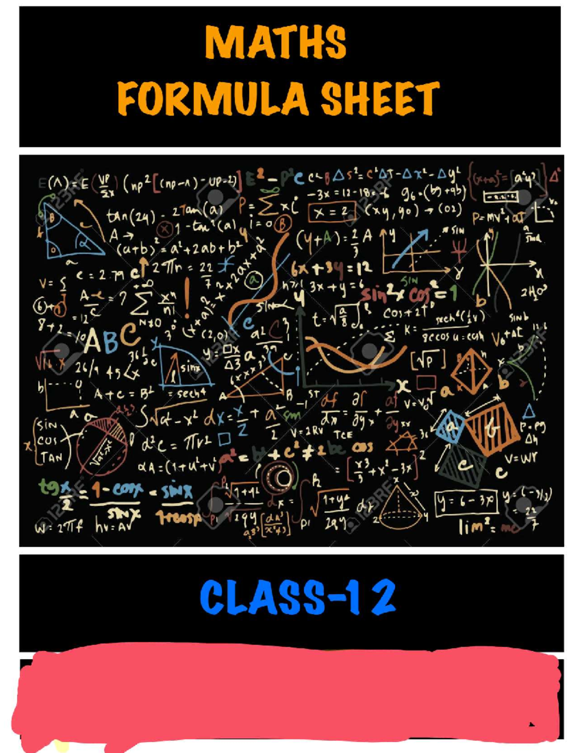 MATHS FORMULA SHEET (PHYS 101) - Comprehensive Reference Guide - Studocu