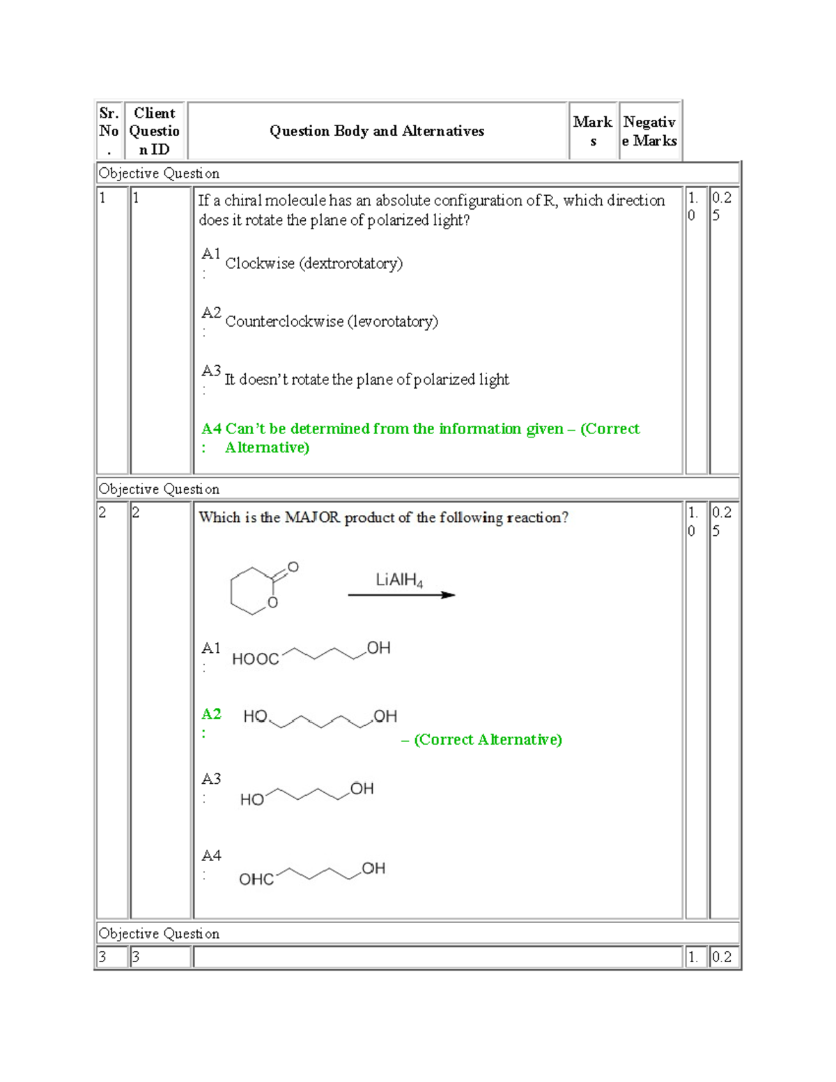Chemistry & Chemical Sciences Quiz Questions and Answers - Studocu