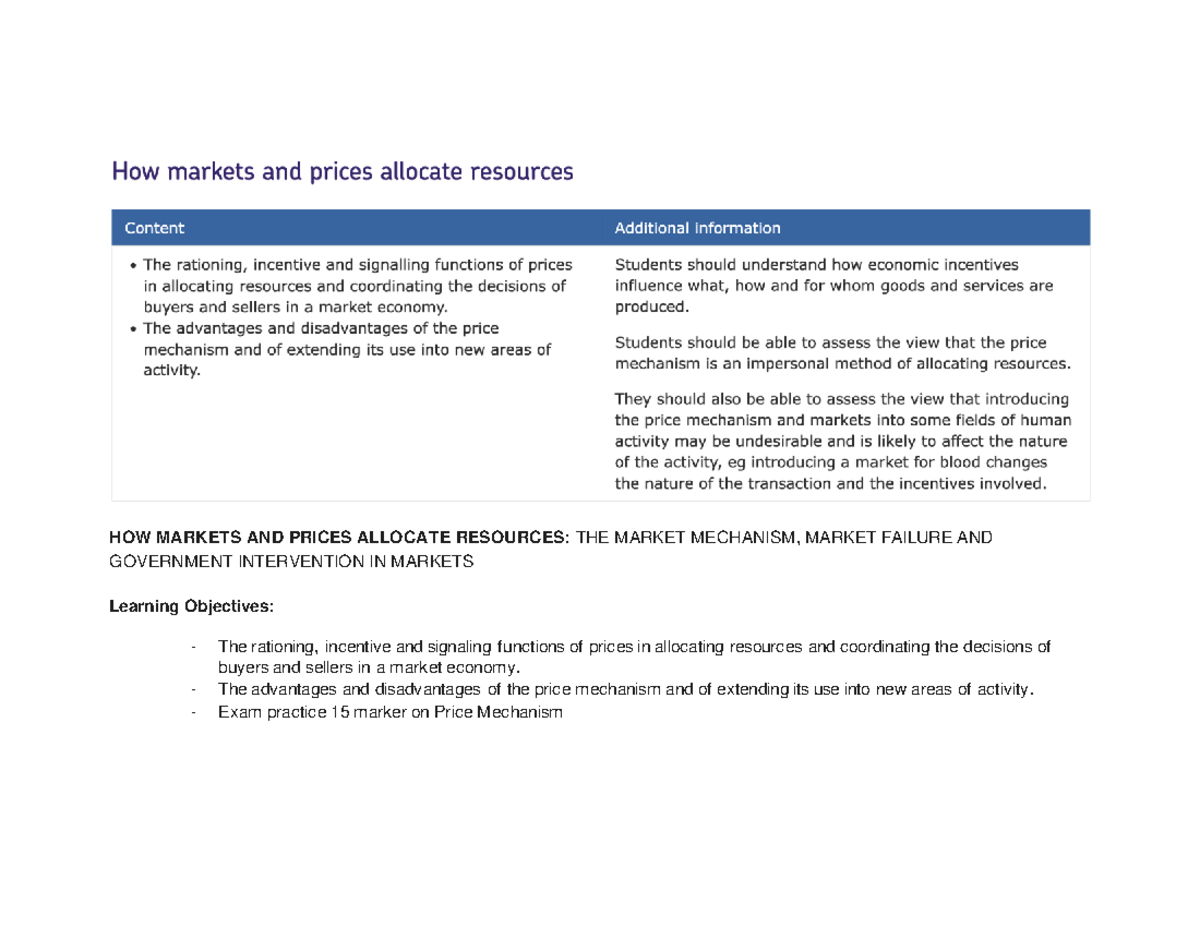 Economics 101: Price Mechanism, Market Failure & Gov. Intervention ...