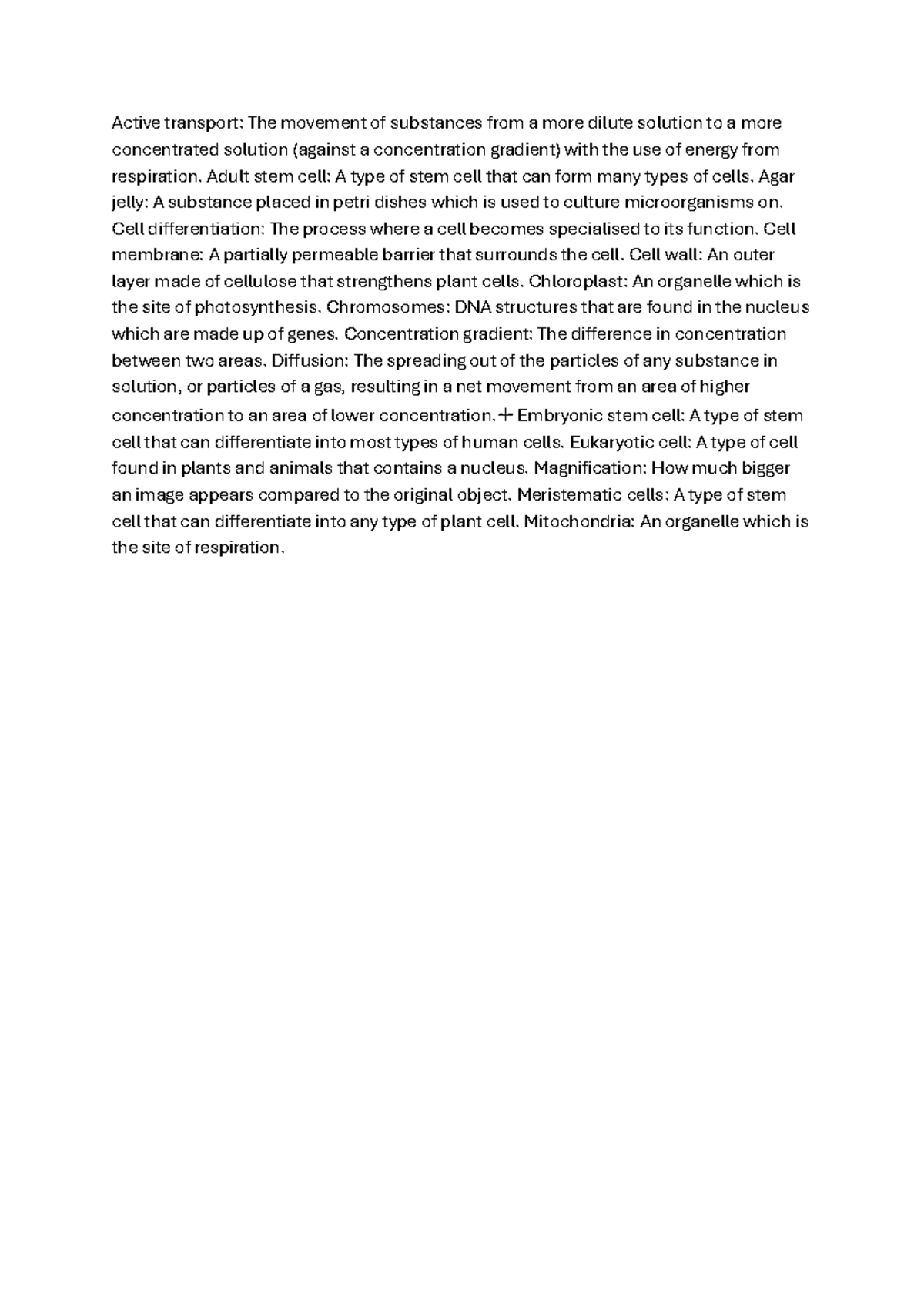 Active transport - notes - Active transport: The movement of substances ...