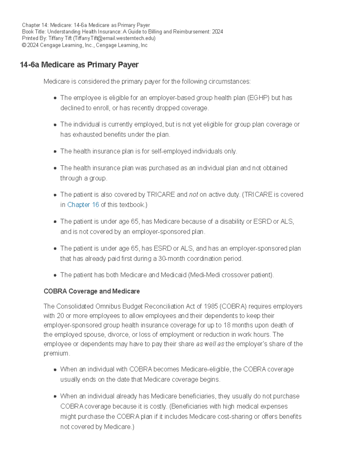 Chapter 14 Notes: Medicare as Primary Payer - Understanding Health ...