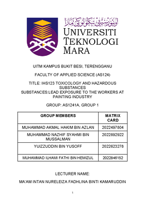 CASE Study (IHS111) - COURSE CODE IHS GROUP AS124/1B TITLE CASE CASE STUDY (INDUSTRIAL WRITTEN ...