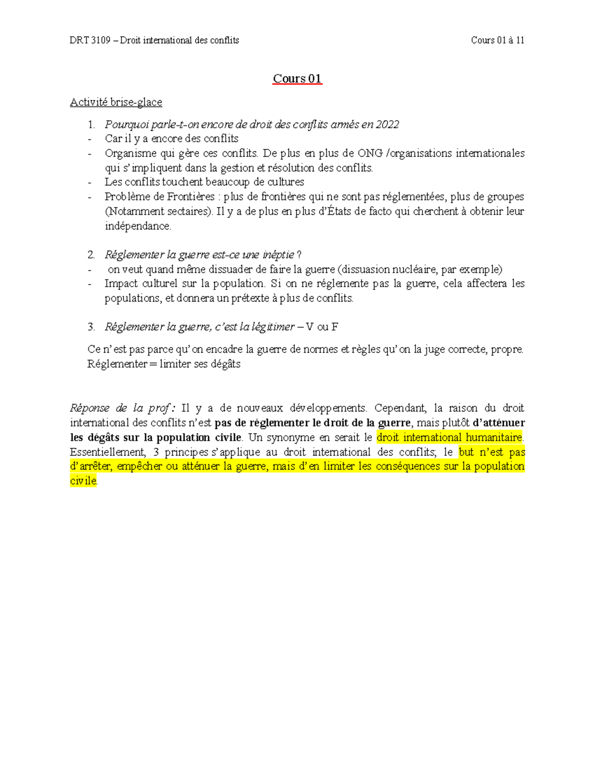 Cours DRT3109 au complet - Cours 01 Activité brise-glace Pourquoi parle ...