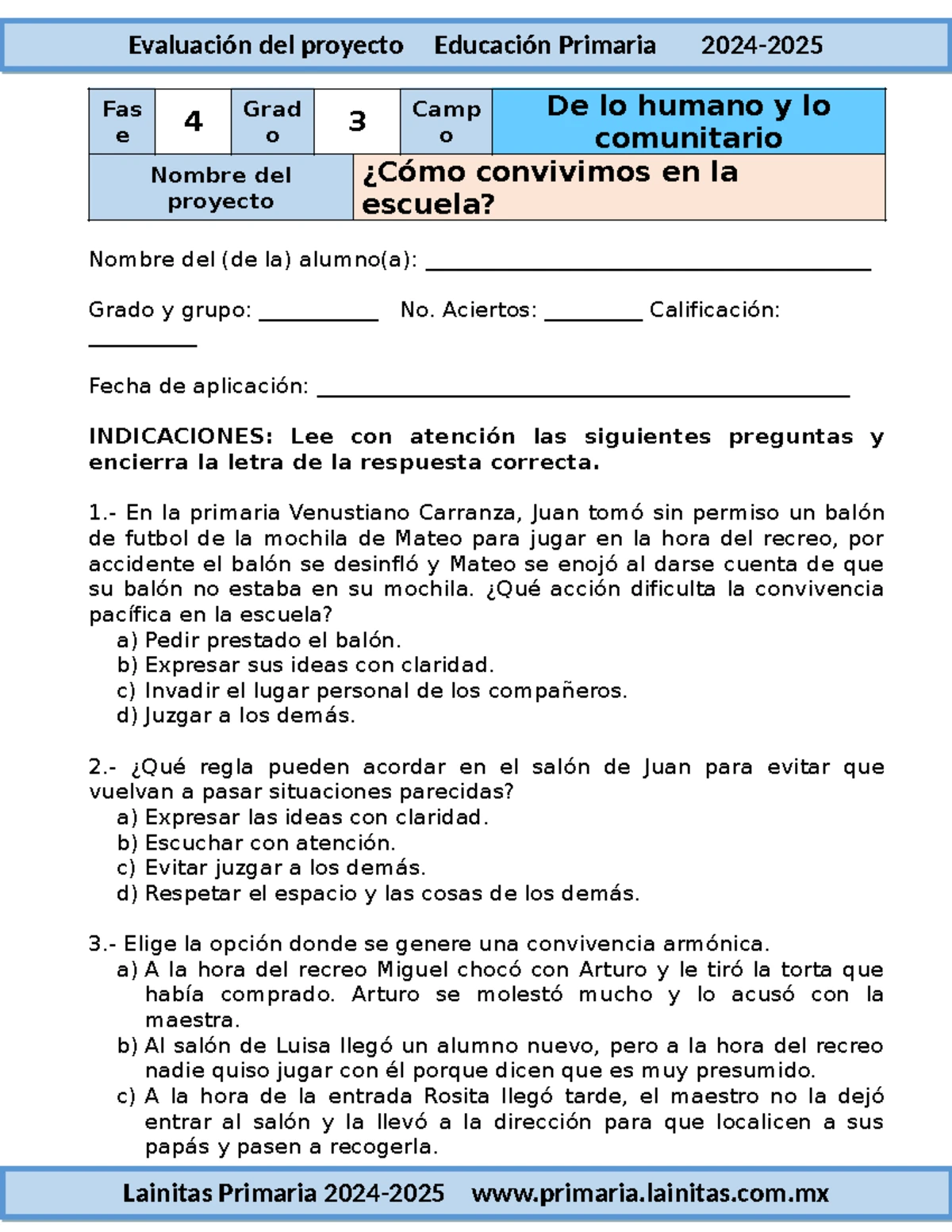 3er Grado - Examen 04: Historia de Comala (2024-2025) - Studocu